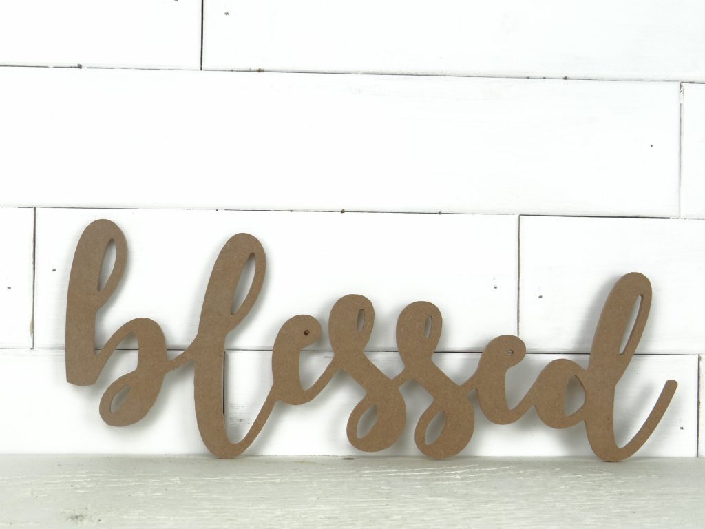 Wood blessed word, Hand Written Script - Craft Dealz