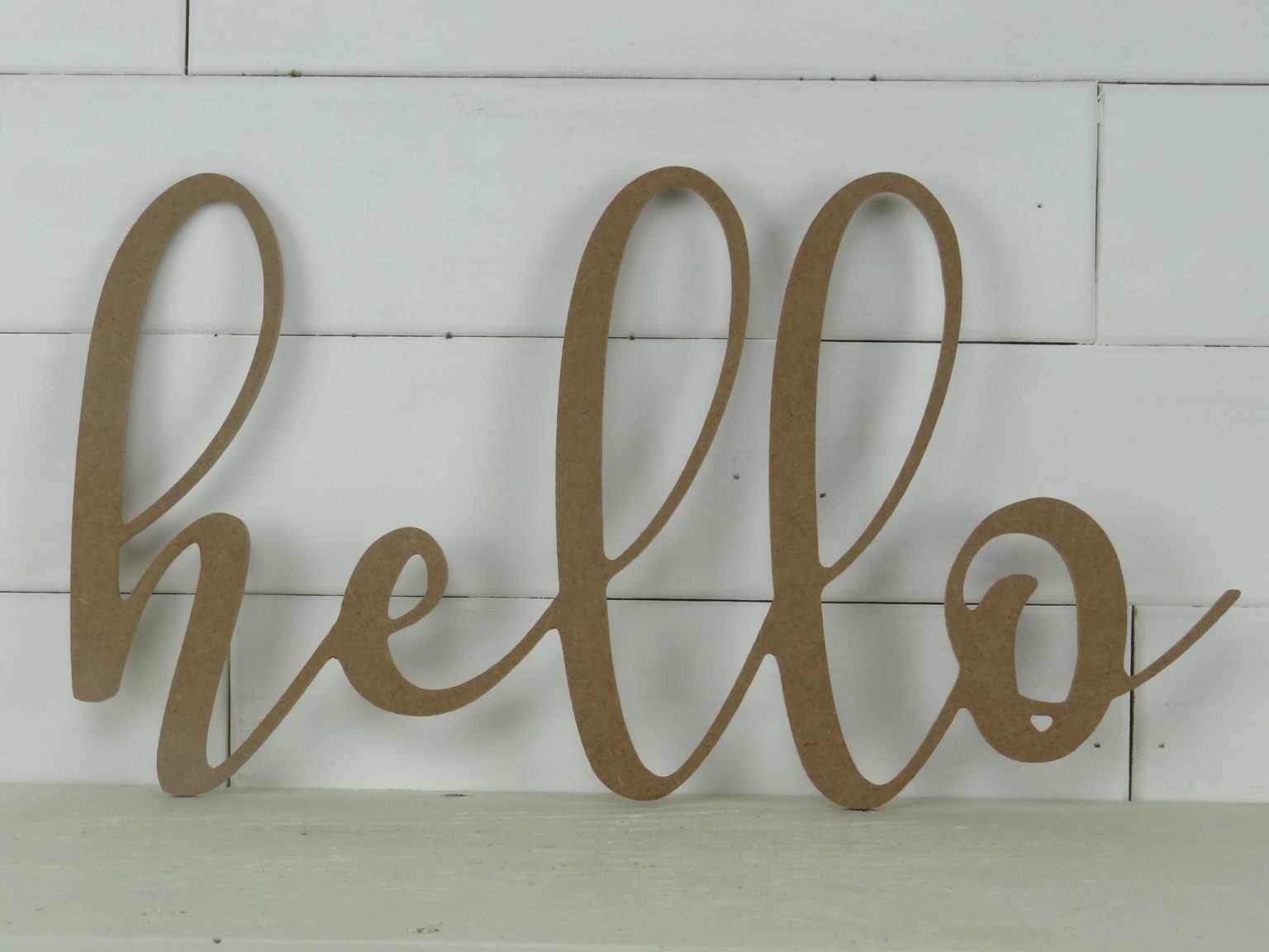 Wood Hello Word, Thin Script - Craft Dealz