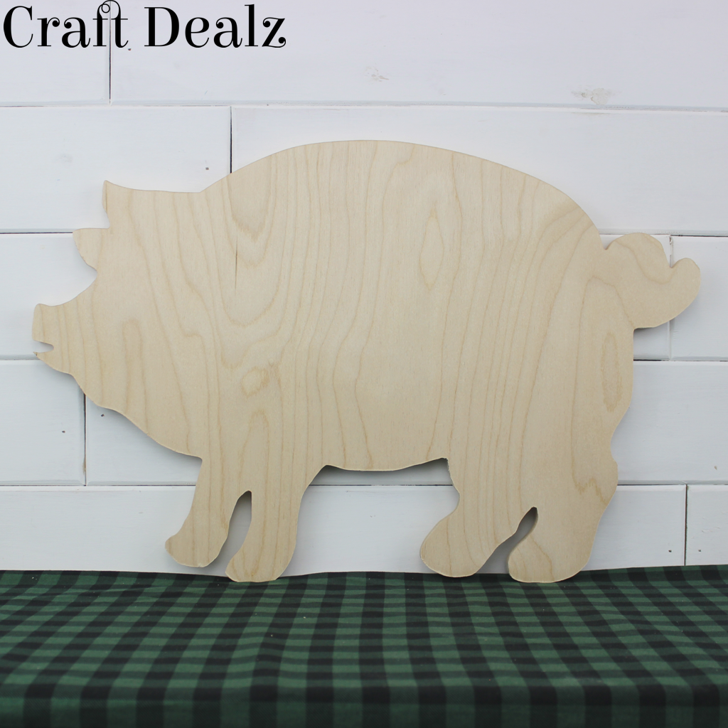Blank Wooden Chunky Pig Cutout - Craft Dealz